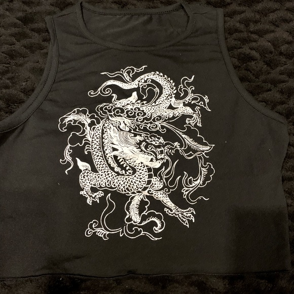 SHEIN | Tops | Chinese Dragon Crop Top | Poshmark